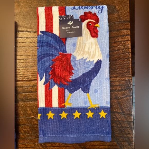 ritz | Kitchen | Patriotic Rooster Kitchen Towels Set Of 2 Farmhouse ...
